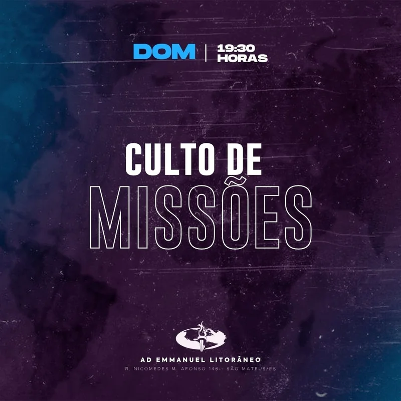 Flyer Gospel | Culto de Missões – AD Emmanuel Litorâneo | Arte Editável ...
