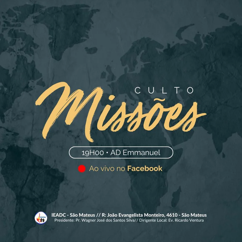 Flyer Gospel | Culto de Missões ao Vivo no Facebook | Arte Editável no ...