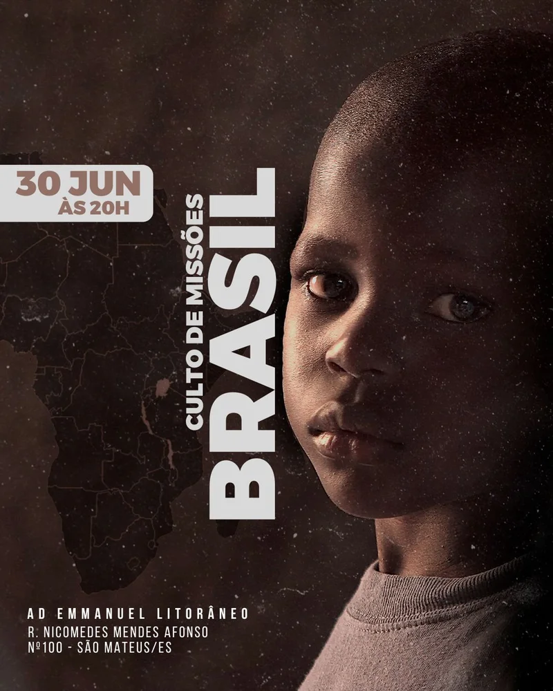 Flyer Gospel | Culto de Missões – AD Emmanuel | Arte Editável no Canva ...